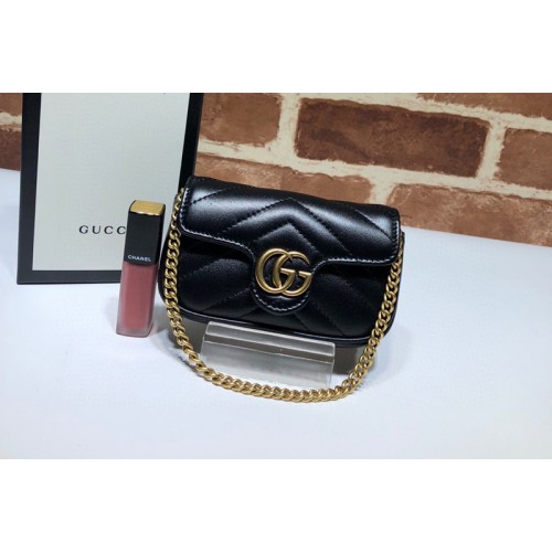 Gucci 575161 GG Marmont mini coins bag in black Leather - iReplicaBags ...