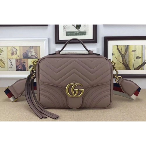 Gucci 498100 GG Marmont Small Shoulder Bag Nude - iReplicaBags ...