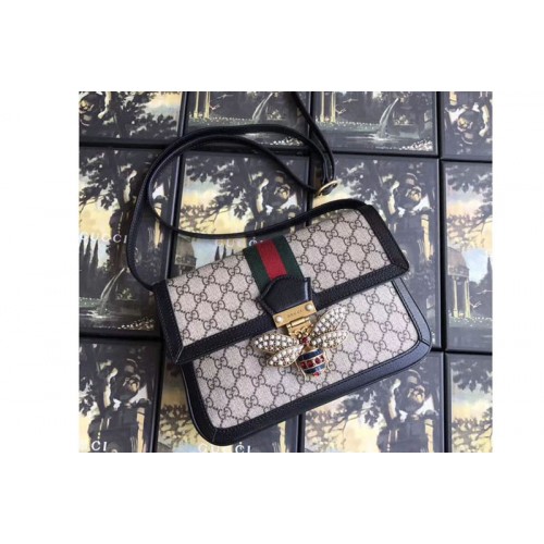 Gucci 524356 Queen Margaret GG Supreme Medium Shoulder Bag Black ...