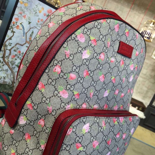 Gucci Tian GG Supreme backpack 408027 cherry