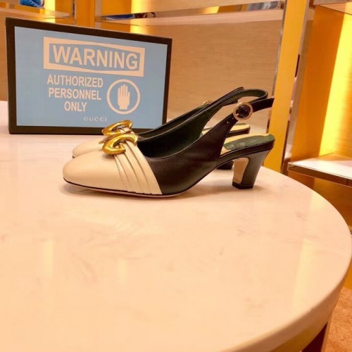 Gucci Leather Mid-heel Slingback Pumps with Half Moon GG 572818 Off ...