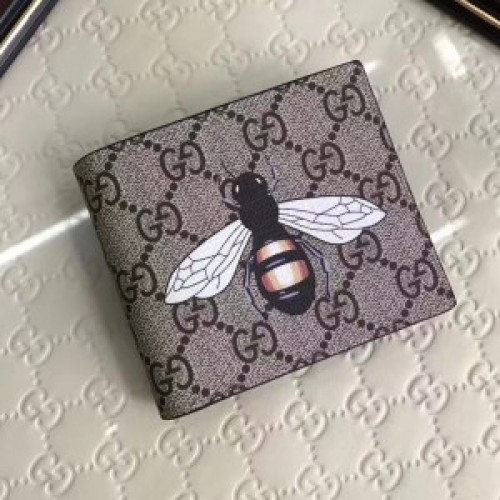 Gucci Bee Print GG Supreme Bi-fold Wallet - 383